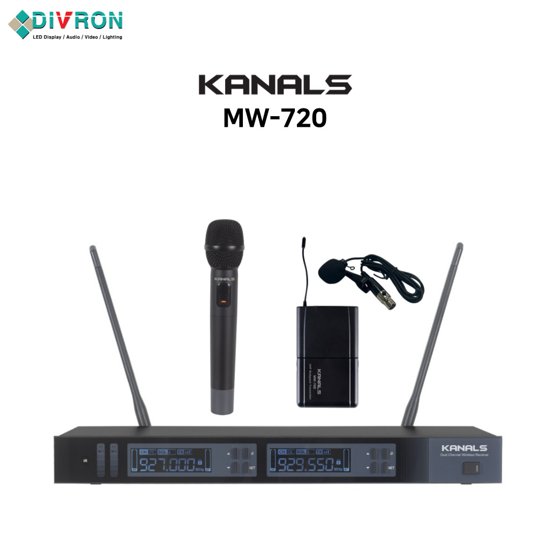 KANALS(카날스) MW-720 자동뮤트 무선마이크 2채널