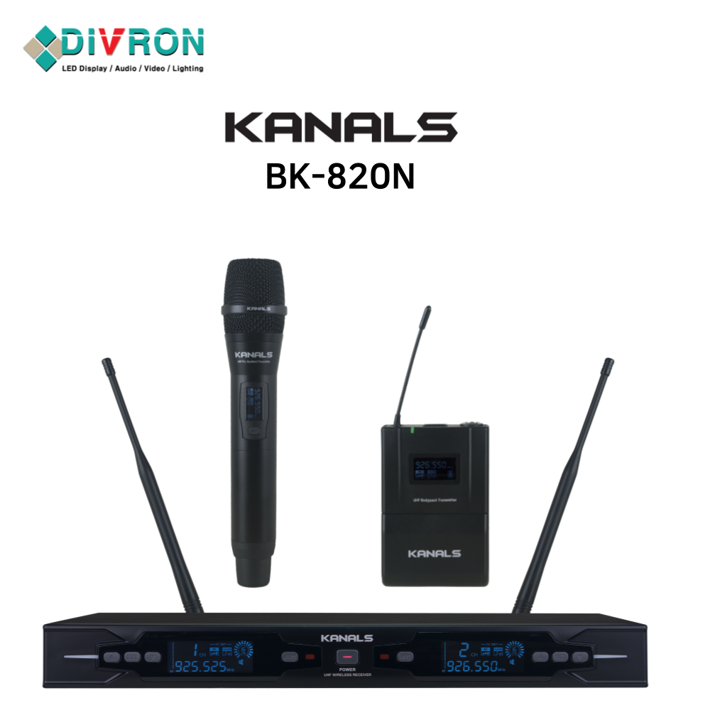 KANALS(카날스) BK-820N 2CH 자동채널 무선마이크 시스템